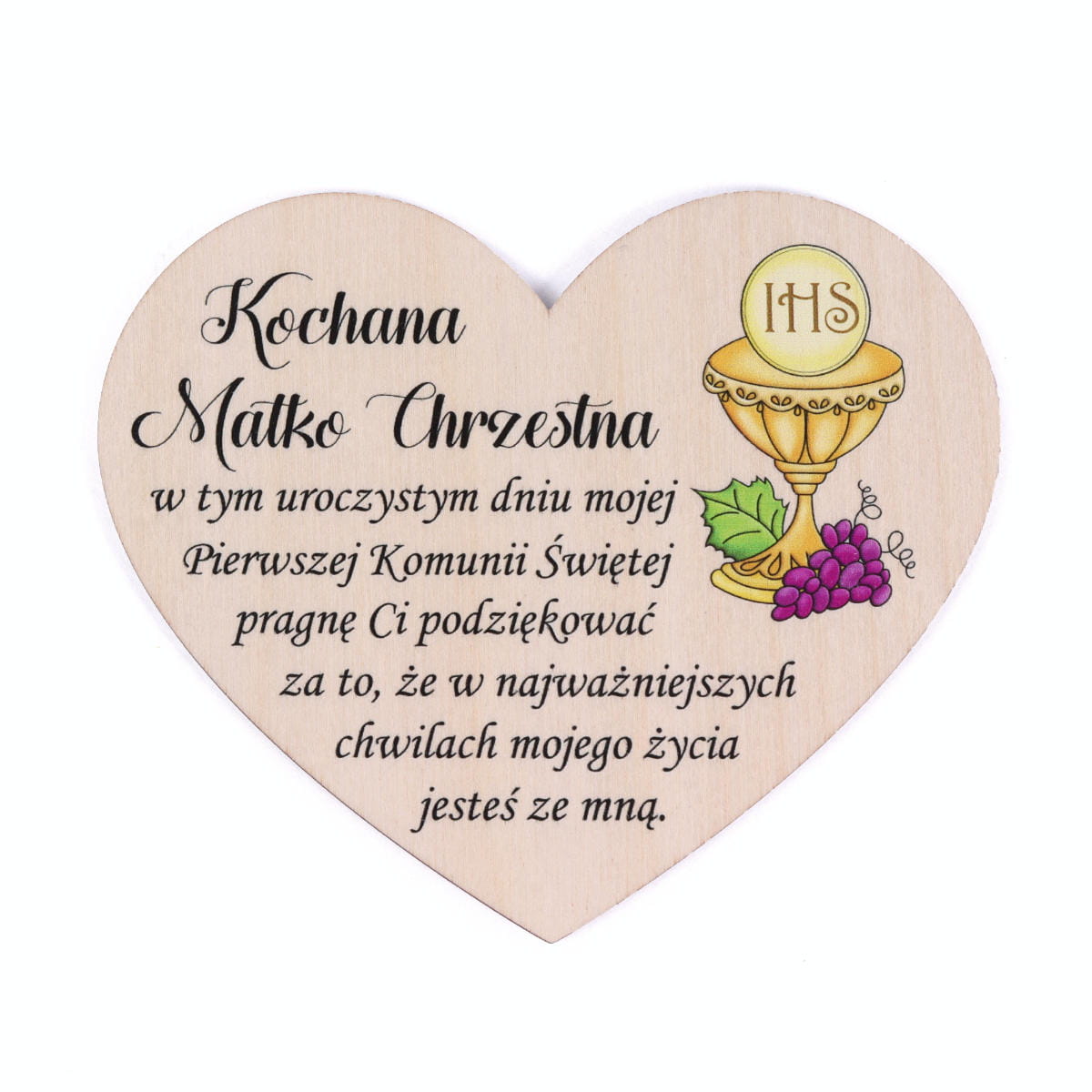 Drewniane Podziękowanie Magnes Serce 10cm - 5 wzorów - ALPHA DAN Dekoracje